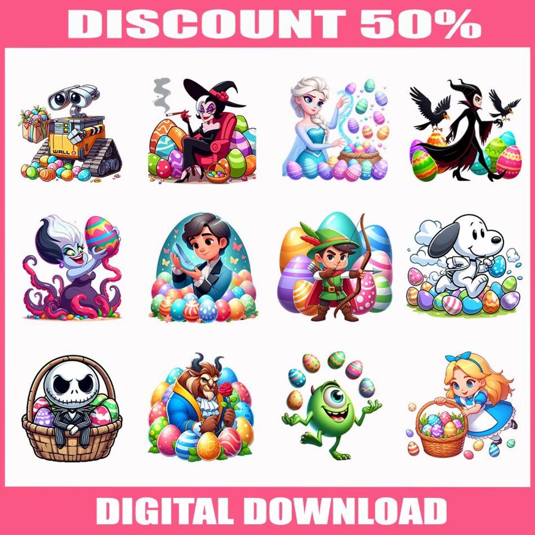 Cartoon Easter Characters Png Bundle, Happy Easter Day, Super Chibi ...