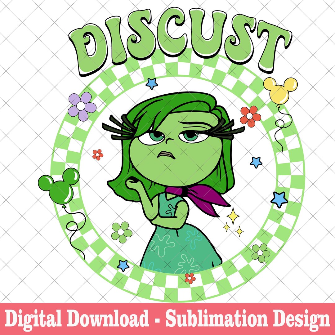 Discust Character All the Feel Svg, Disney Movie Svg, Cartoon Character ...