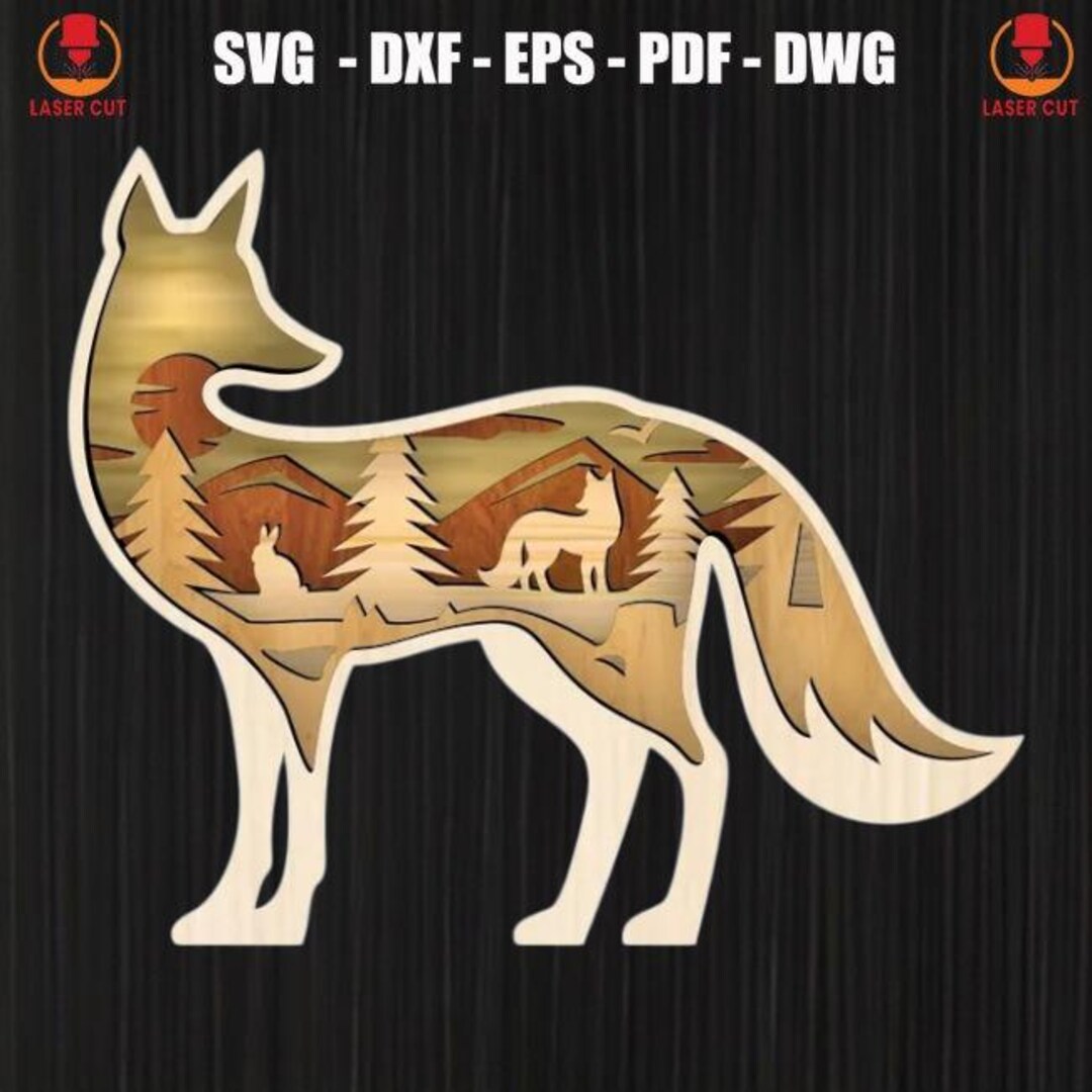 Fox Laser Cut Files SVG, Multilayer 3D Mandala Fox SVG for CNC ...
