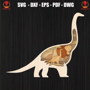 Dinosaur Svg Bundle Layered 3D Laser Cut Files, T-rex, Triceratops ...