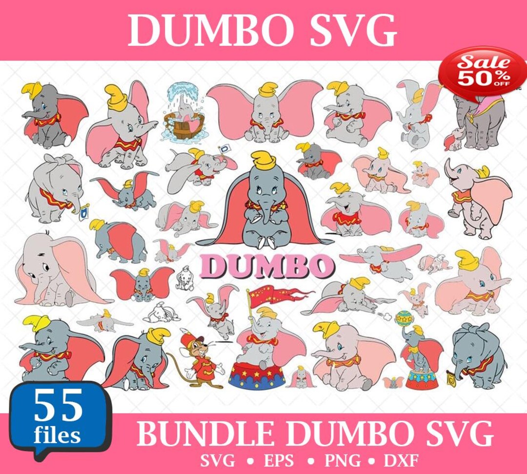Dumbo SVG Bundle, Dumbo Birthday Svg, Cute Dumbo Birthday SVG Files ...