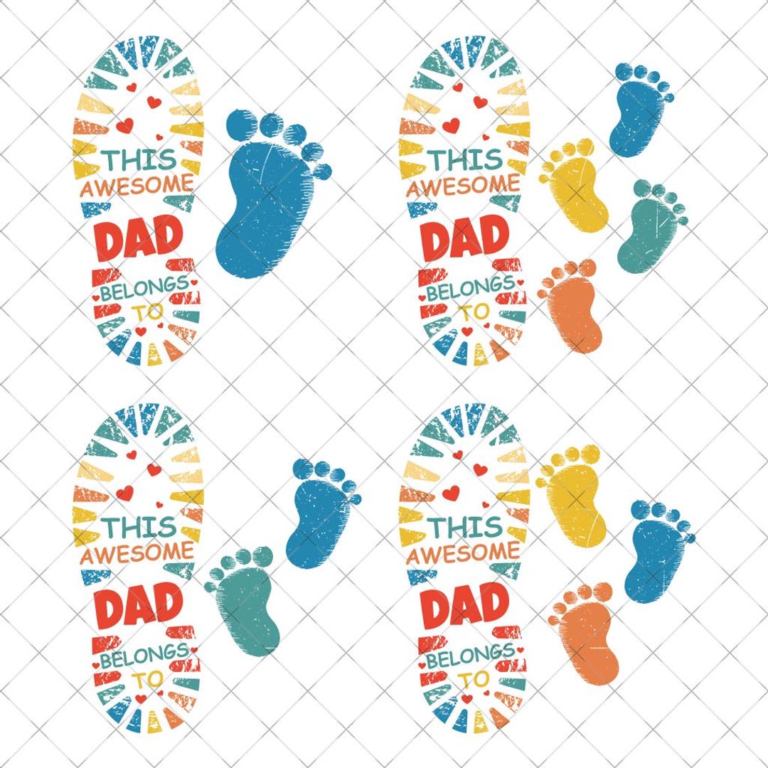 Fathers and Child's Foot Bundle Png Design, Father's Day Png, This ...