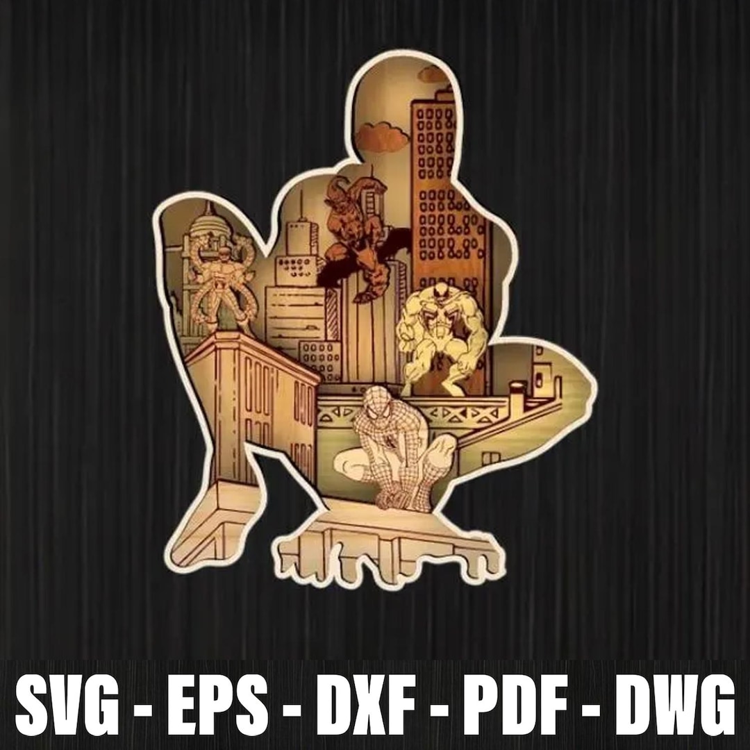 Multilayer Spider Man Laser Cut File, 3D Spiderman Superhero Svg for ...