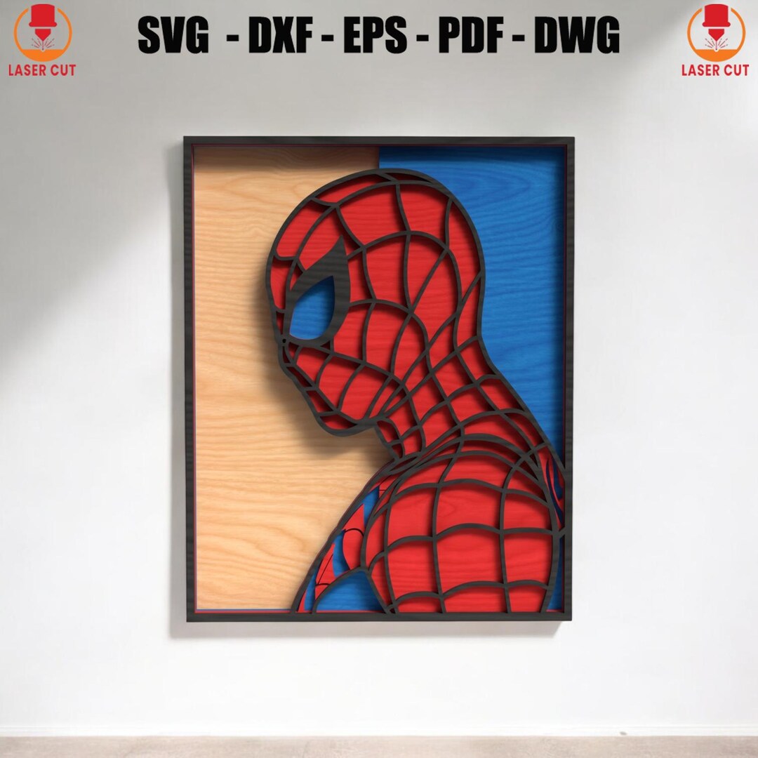 Spider Man 3D Layered Svg Laser Cut File, Superhero Wall Art for Kids ...
