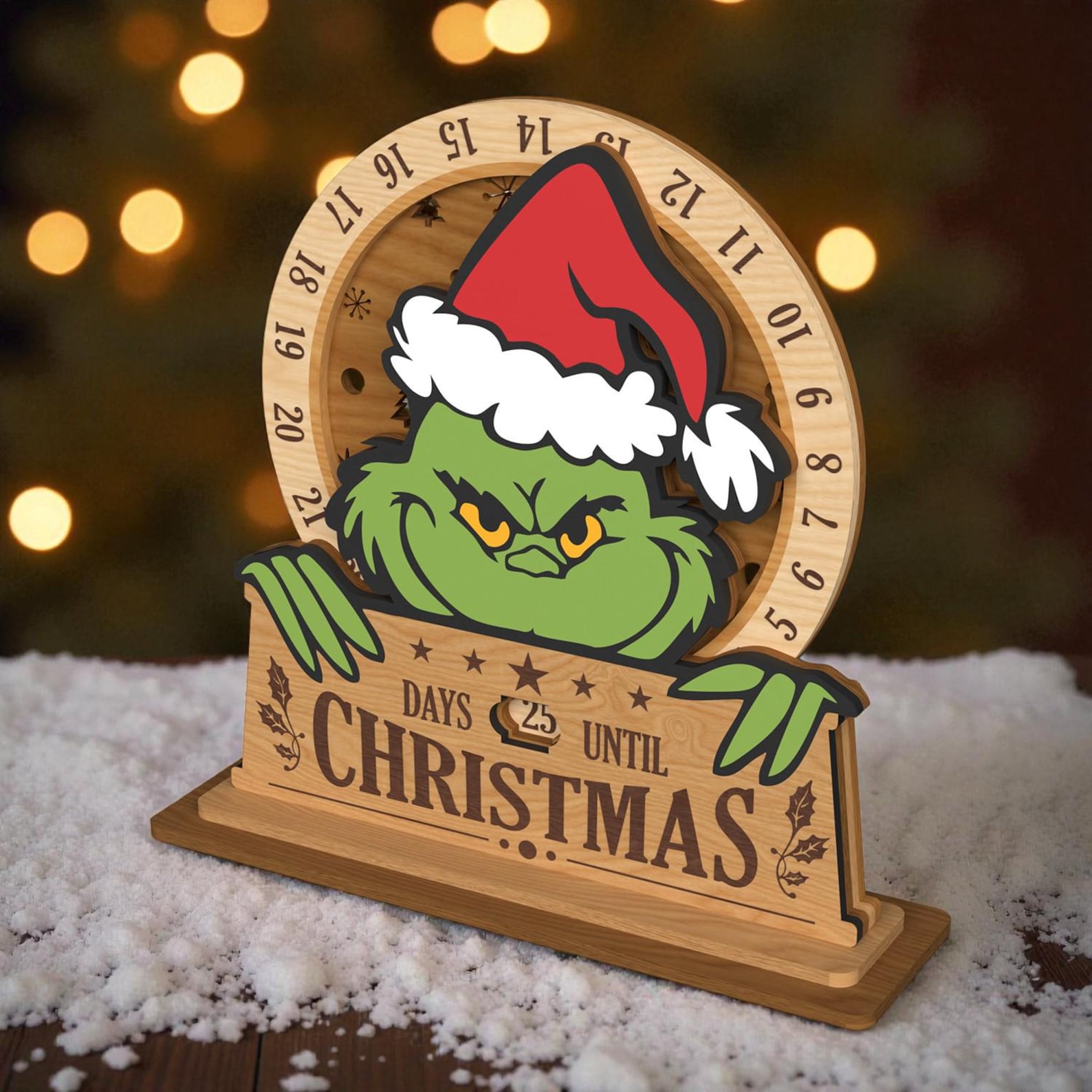 Grinch Countdown Advent Calendar Stand Laser Cut, Christmas Grinch ...