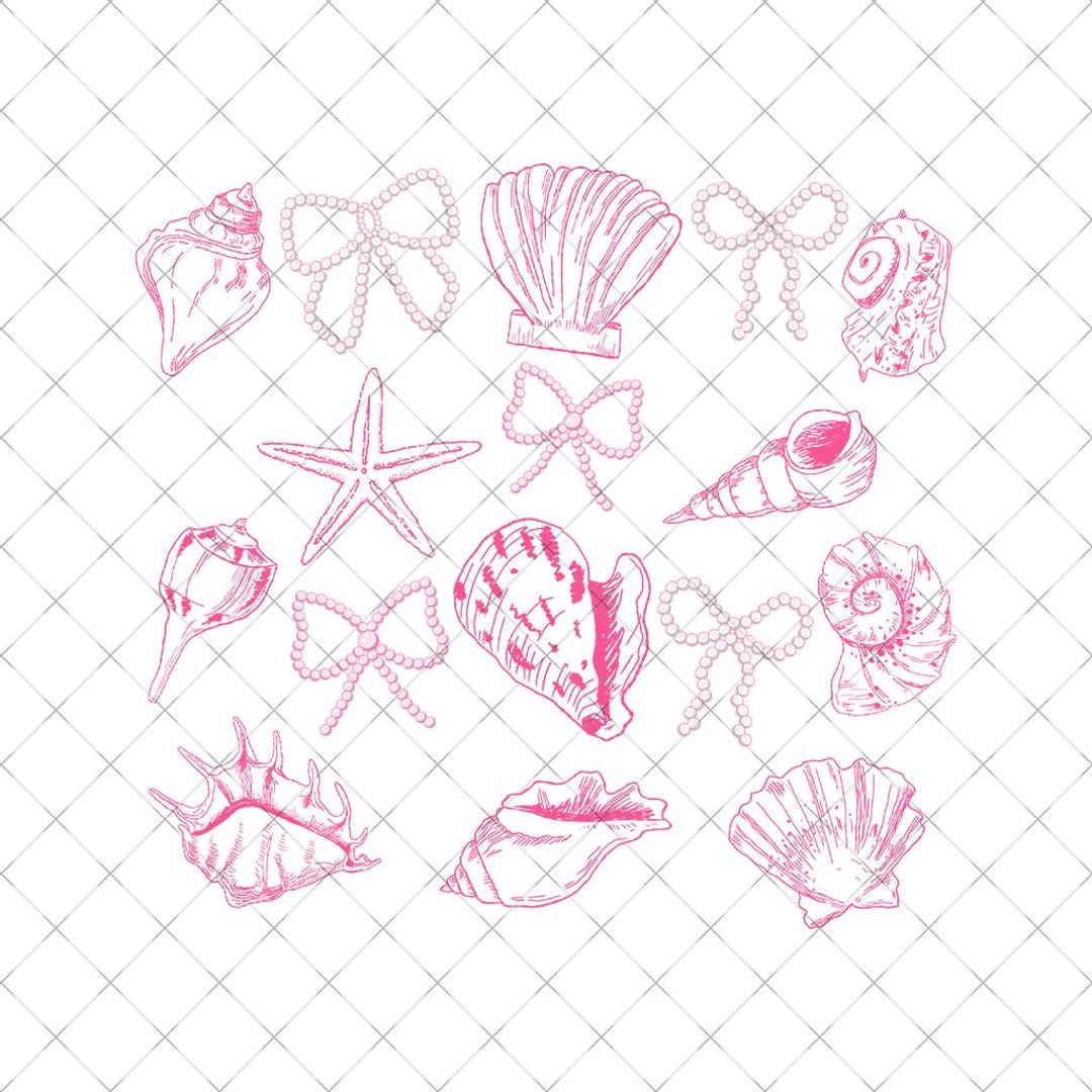 Coquette Seashell PNG, Beach Coastal Png, Coquette Seashell Png, Summer ...