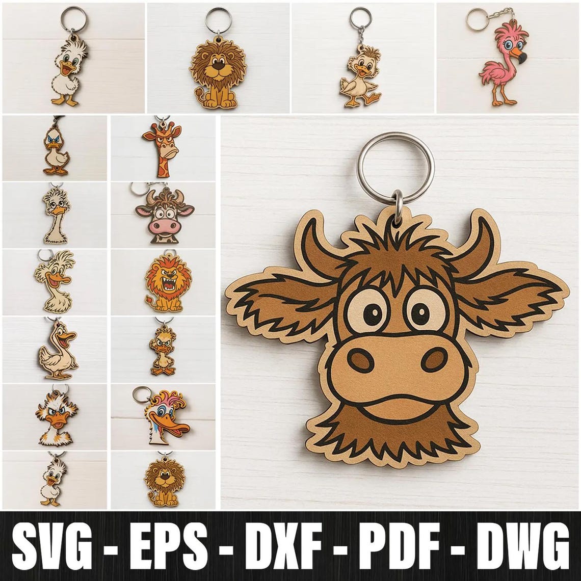 Funny Animal Mega Bundle Svg Laser Cut, Cute Ladybug, Funny Lion Svg ...
