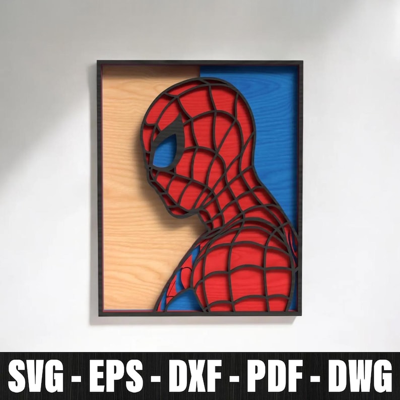 Spider Man 3D Layered Svg Laser Cut File, Superhero Wall Art for Kids ...