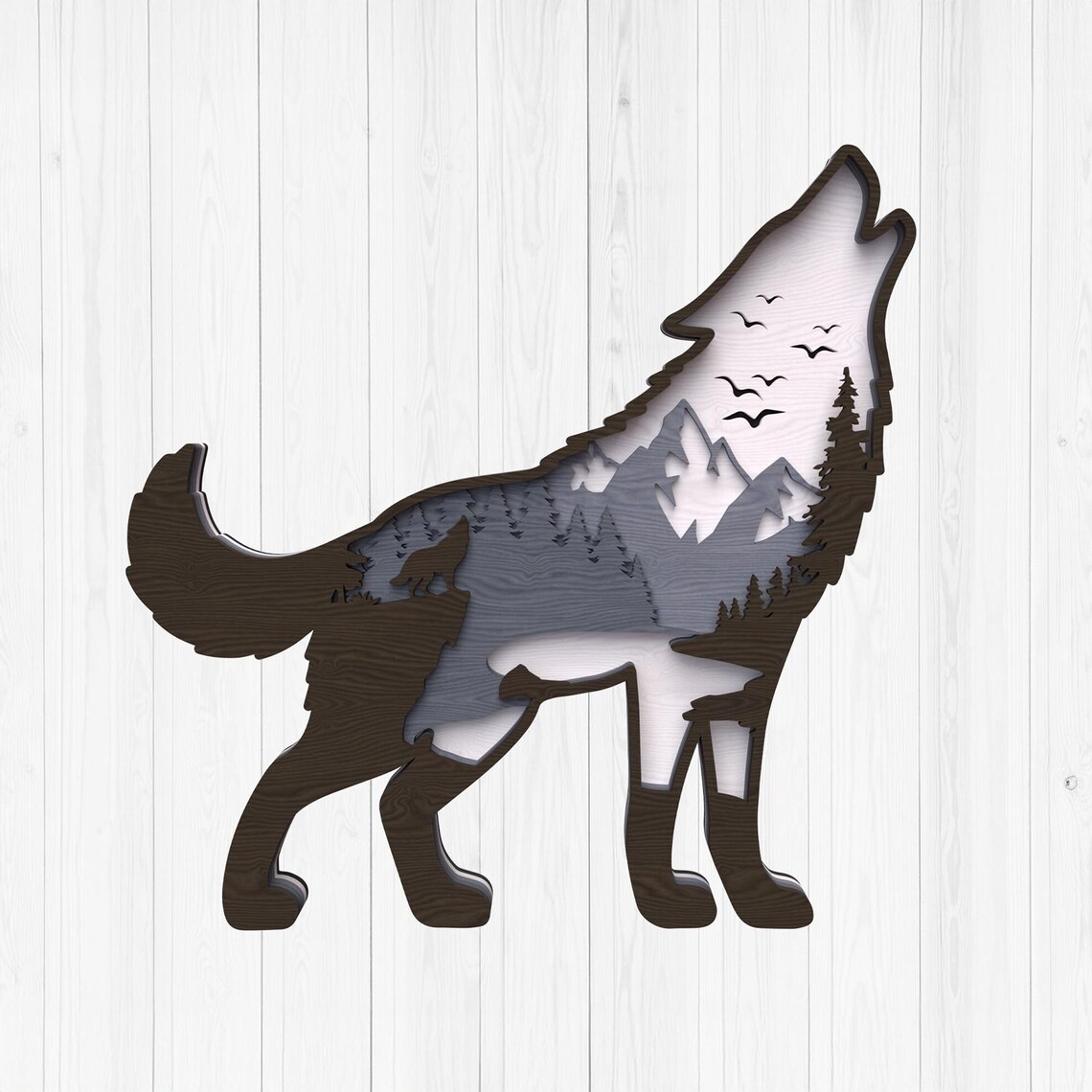 Layered Wild Animals Laser Cut File, 3D Wooden Art (svg, Pdf, Eps, Dxf ...