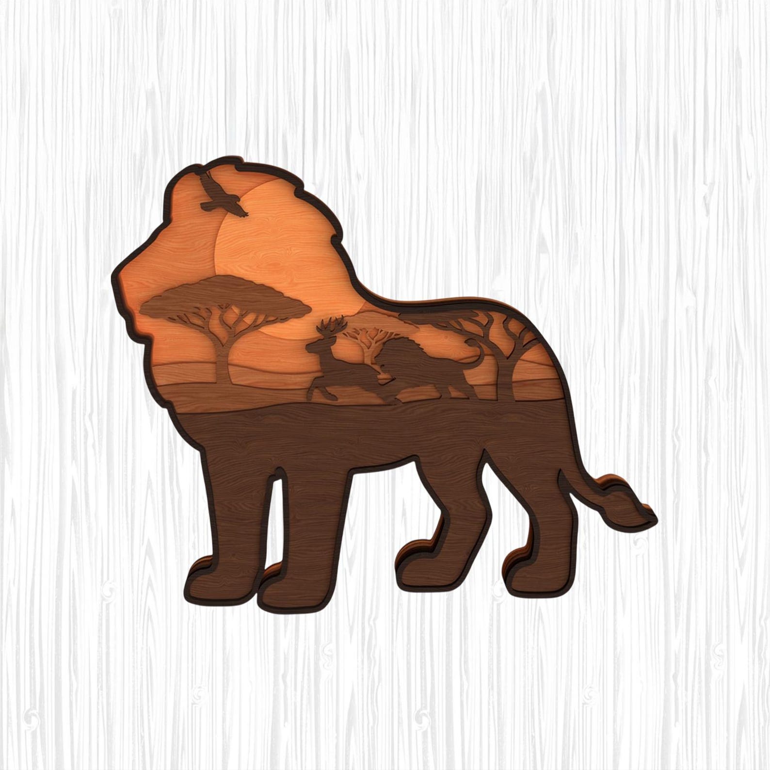 Desert Animal Layered Laser Cut Bundle, 3D Wooden Engraved Svg (digital ...