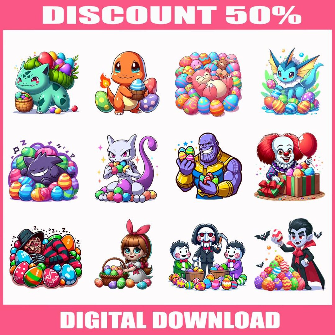 12+ Pokemon Best Easter Design Bundle Png, Cartoon Happy Easter Png ...