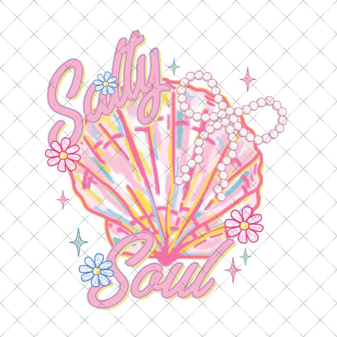 Clam Pearl Coquette Salty Soul Png, Summer Vibes Pink Clam Png, Summer ...