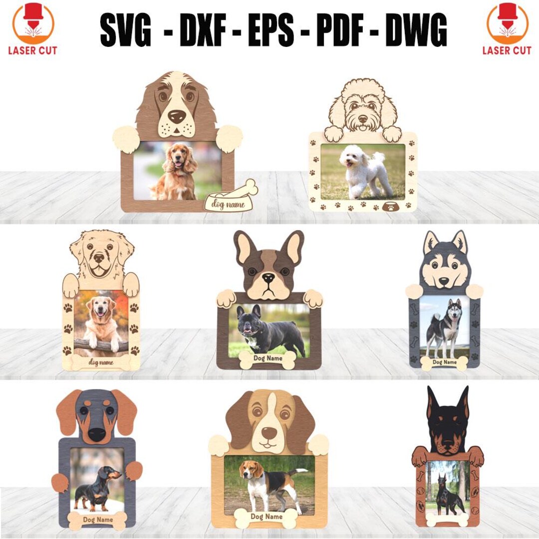 Dogs Laser Cut SVG Bundle, Dogs 3D Layered Laser Cut Files, Dog Lover ...