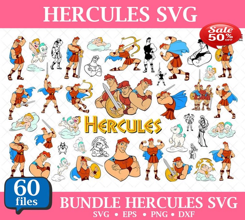 Hercules SVG Bundle, Baby Hercules Svg Files for Cricut, Baby Pegasus ...