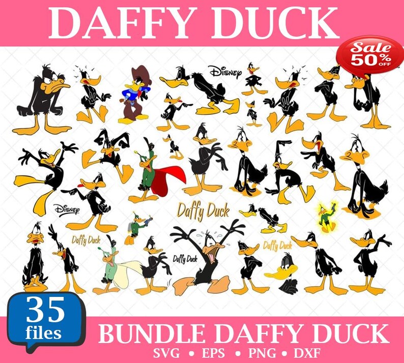 Daffy Duck Svg Bundle, Daffy Duck Png, Daffy Duck Cricut, Silhouette ...