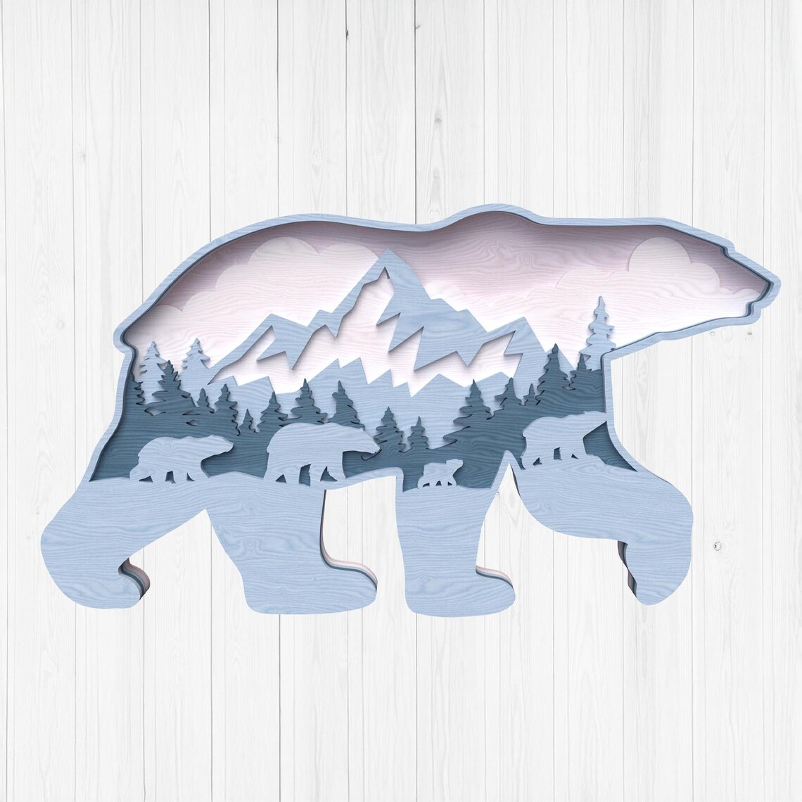 Layered Wild Animals Laser Cut File, 3D Wooden Art (svg, Pdf, Eps, Dxf ...