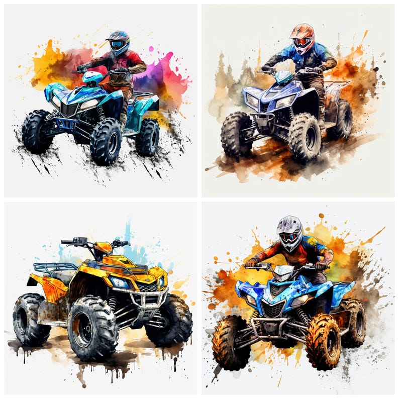 41 ATV Motosport PNG Clipart, Watercolor Atv Rider Sports Illustration ...