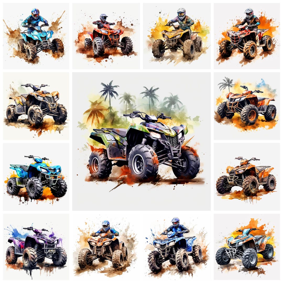 41 ATV Motosport PNG Clipart, Watercolor Atv Rider Sports Illustration ...