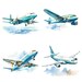 Lot de 32 cliparts PNG avion, aquarelle avion art numérique JPEG ...