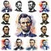 23 Abraham Lincoln PNG Clipart Bundle, Watercolor Civil War Leader ...