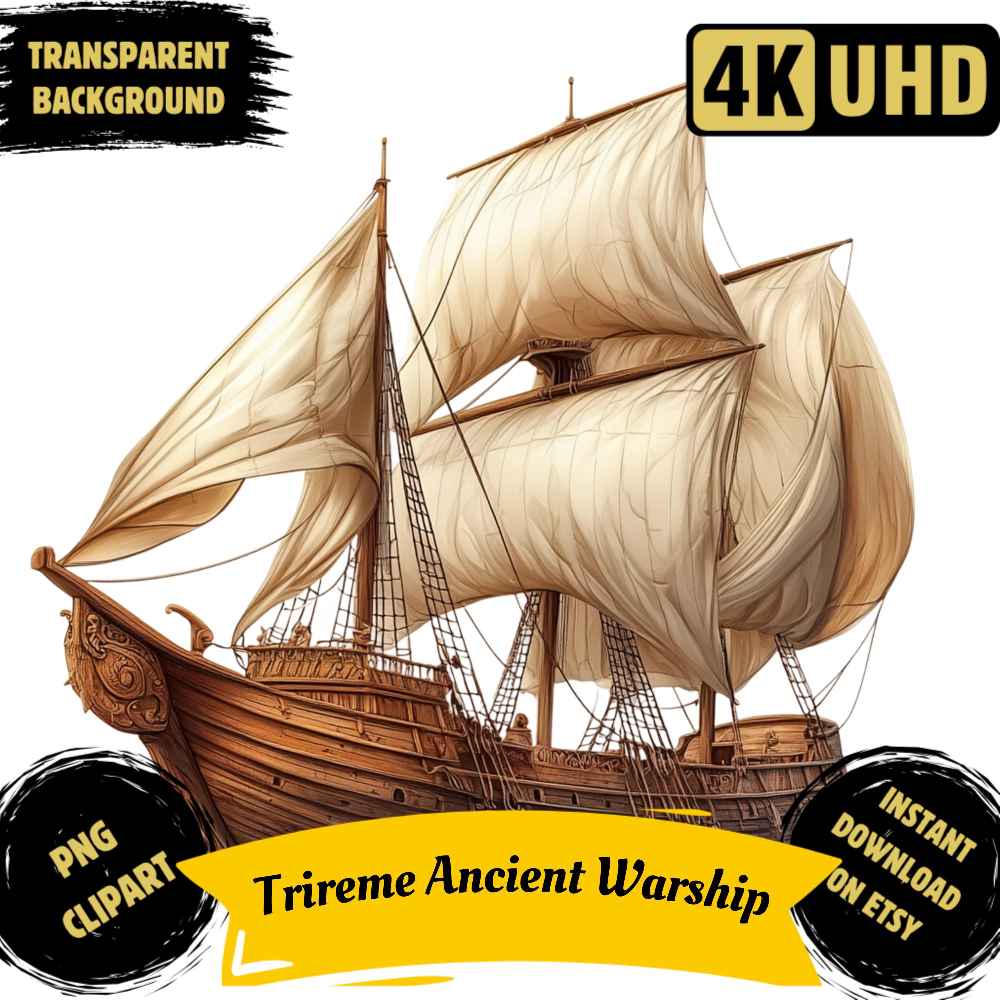 Trireme Ancient Warship PNG Clipart Bundle, Watercolor Greek/roman ...