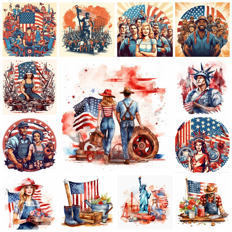 Labor Day Flag - Etsy