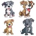 34 Cartoon Pitbull JPG Clipart Bundle, Watercolor Funny Pitbull PNG ...