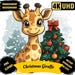 Christmas Giraffe PNG Printable Clipart, Watercolor Xmas Adorable ...