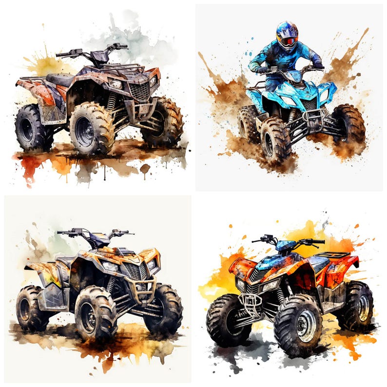41 ATV Motosport PNG Clipart, Watercolor Atv Rider Sports Illustration ...