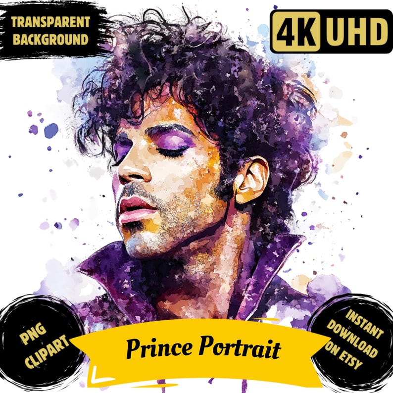 Prince Portrait PNG Clipart Bundle, Watercolor Prince Slhouette Images ...