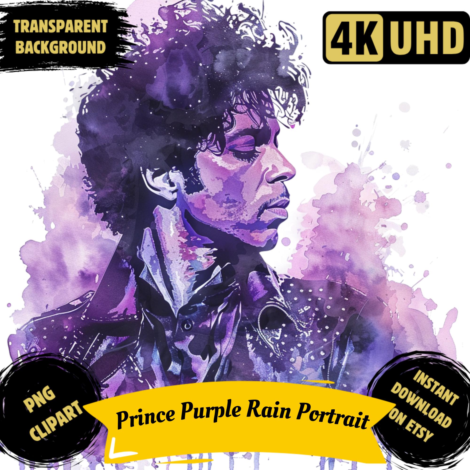 Prince Purple Rain PNG Clipart Bundle, Watercolor Prince Rainstorm ...
