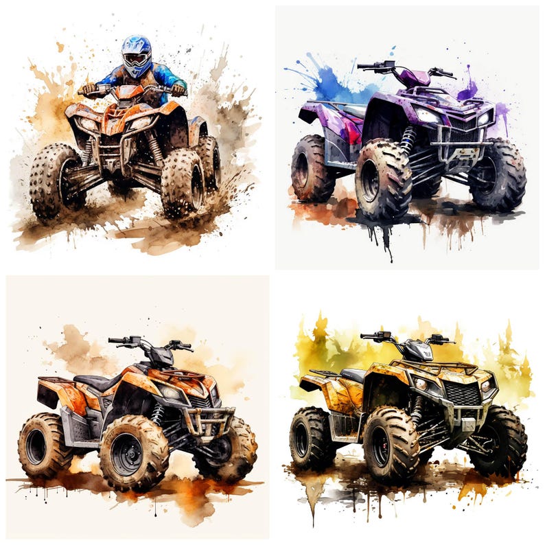 41 ATV Motosport PNG Clipart, Watercolor Atv Rider Sports Illustration ...