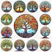 36 Stained Glass Tree PNG Clipart Bundle, Watercolor Colored Glass Tree ...