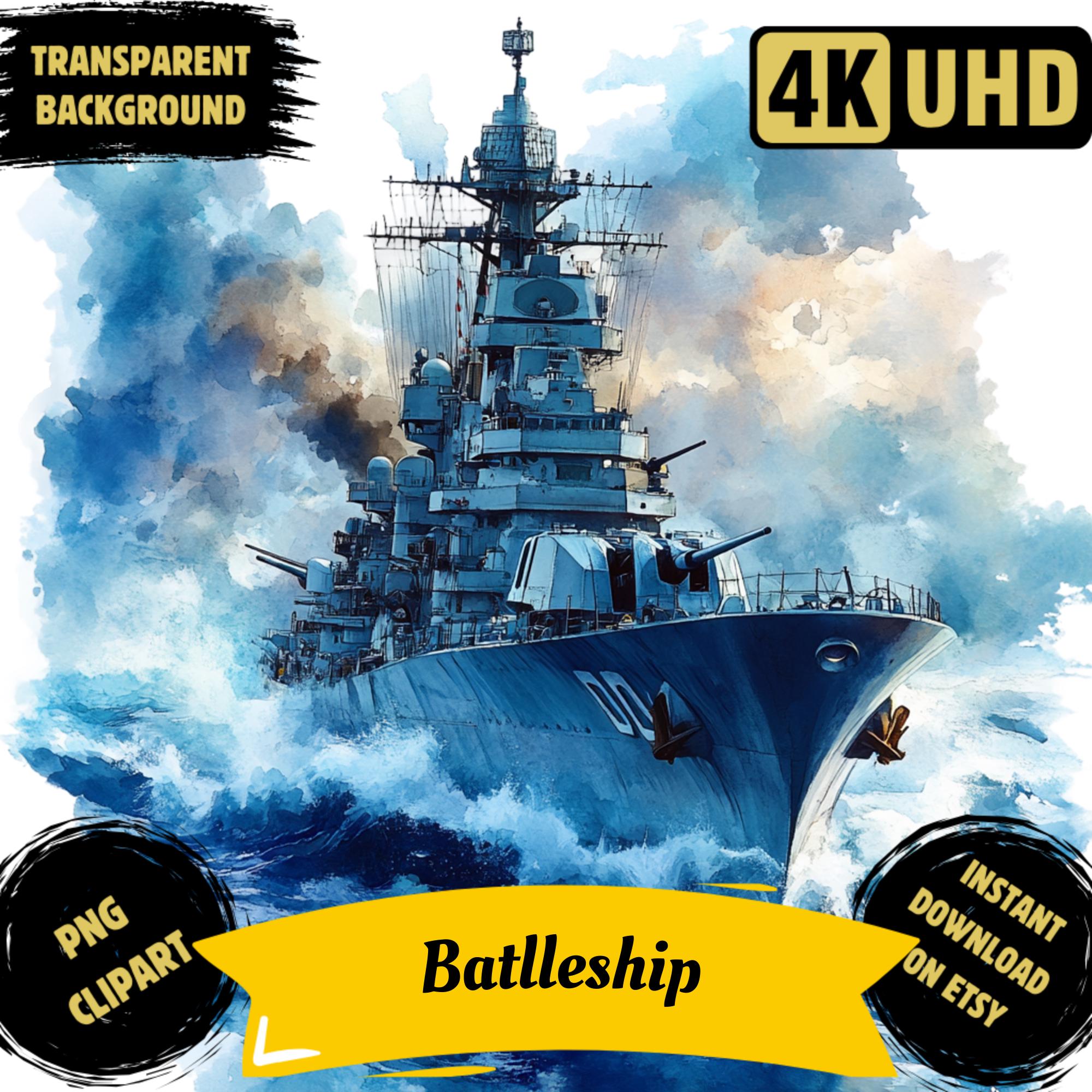 Battleship PNG Clipart Bundle, Watercolor Modern Battleship Nautical ...