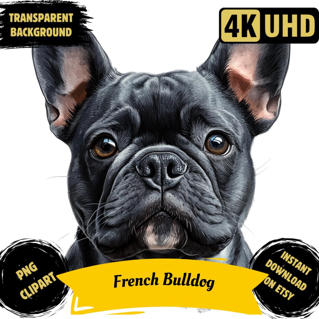 French Bulldog Dog Breed PNG Printable Clipart, Watercolor Frenchie ...