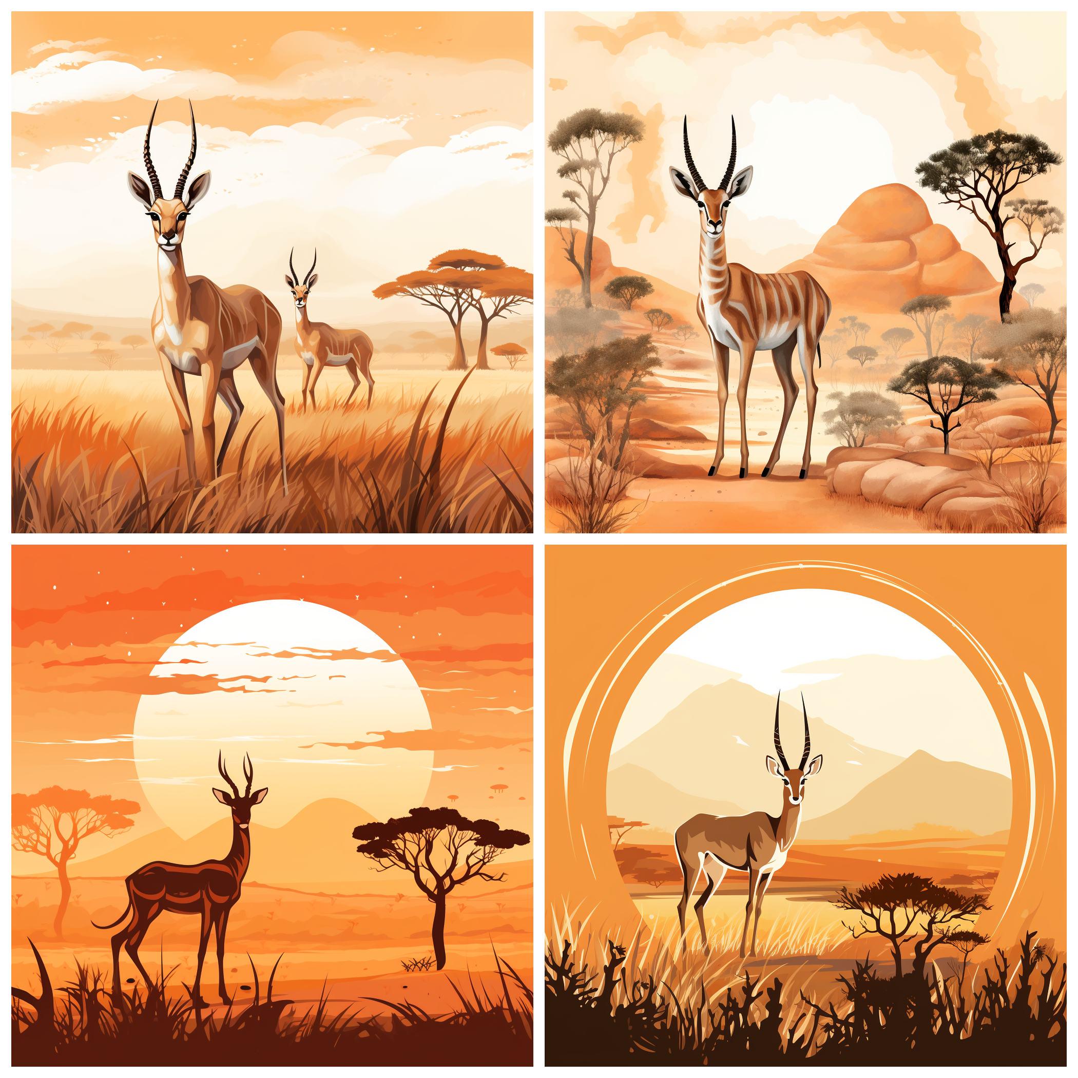 72 Africa Savannah Animals PNG Clipart Bundle, Watercolor African ...