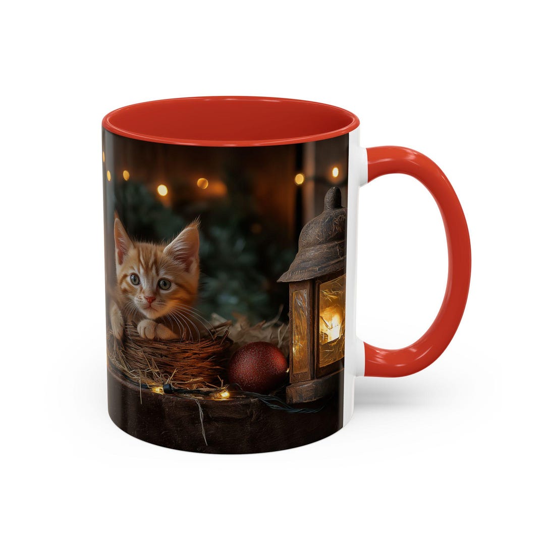 Holiday Mug With Cats and Puppy Design 11oz, 15oz Sizes, Glossy White ...