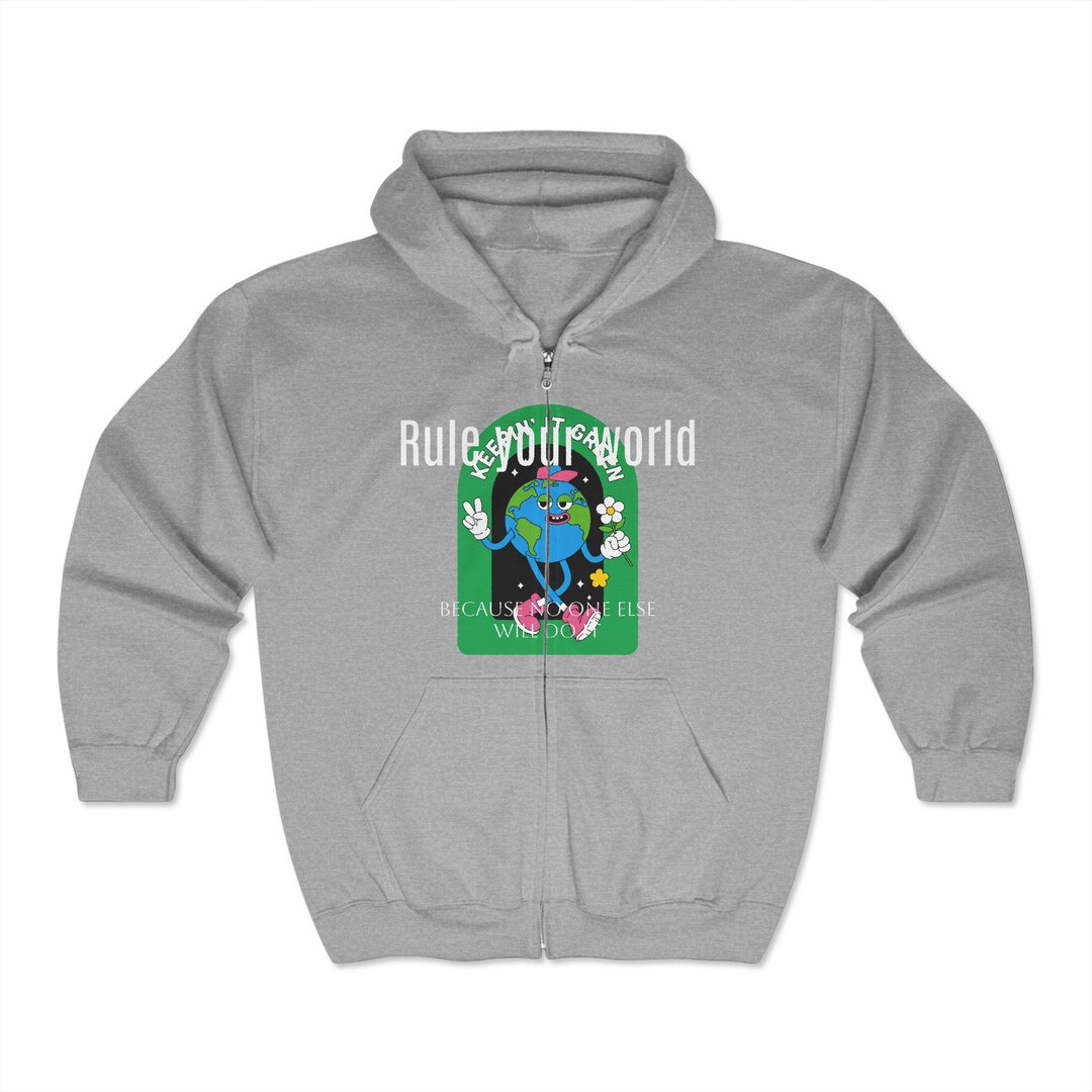 Graphic Full-zip Hoodie for Men and Women Bold Phrases, Soft Cotton ...
