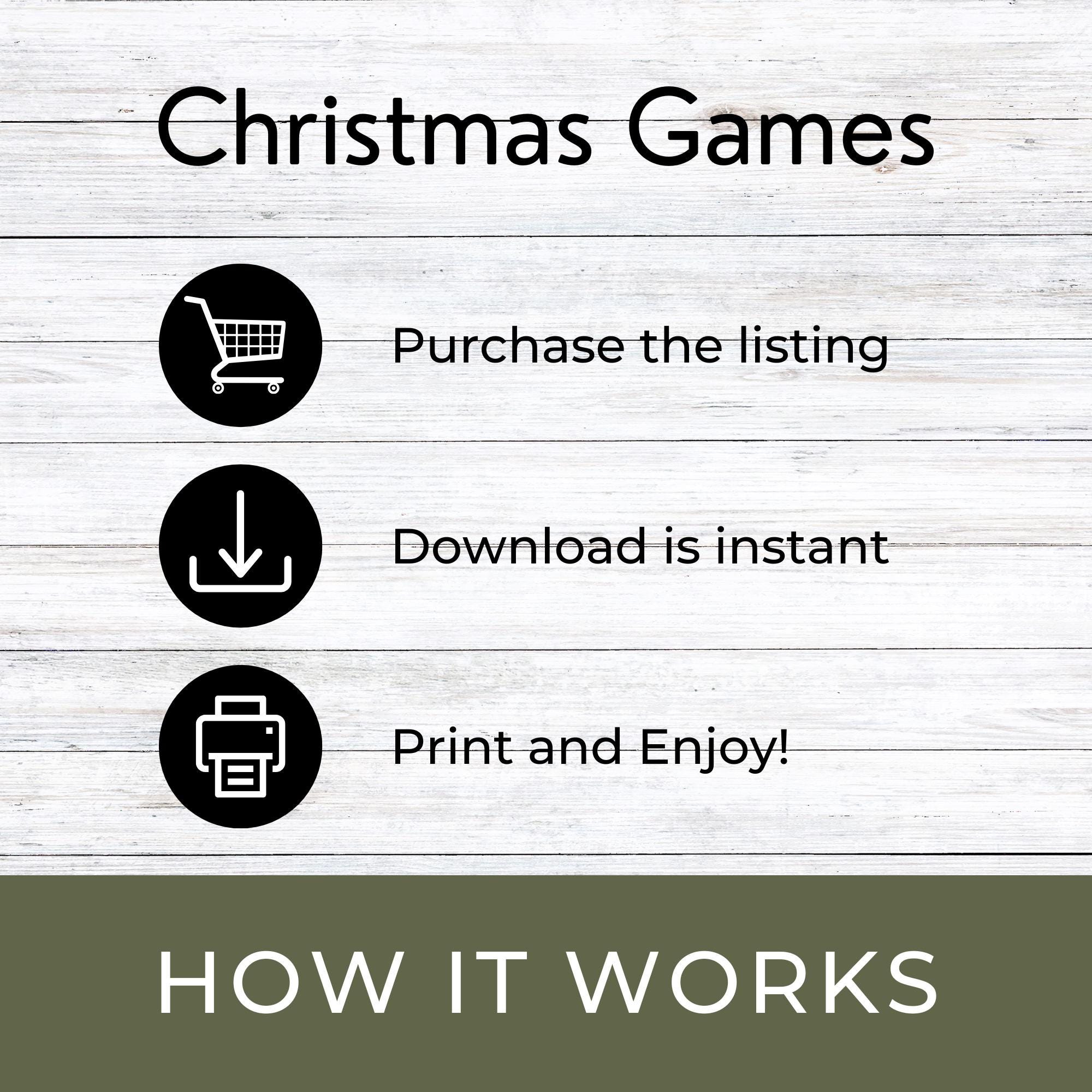 20 Printable Christmas Games Bundle, Party Games for Family & Friends ...