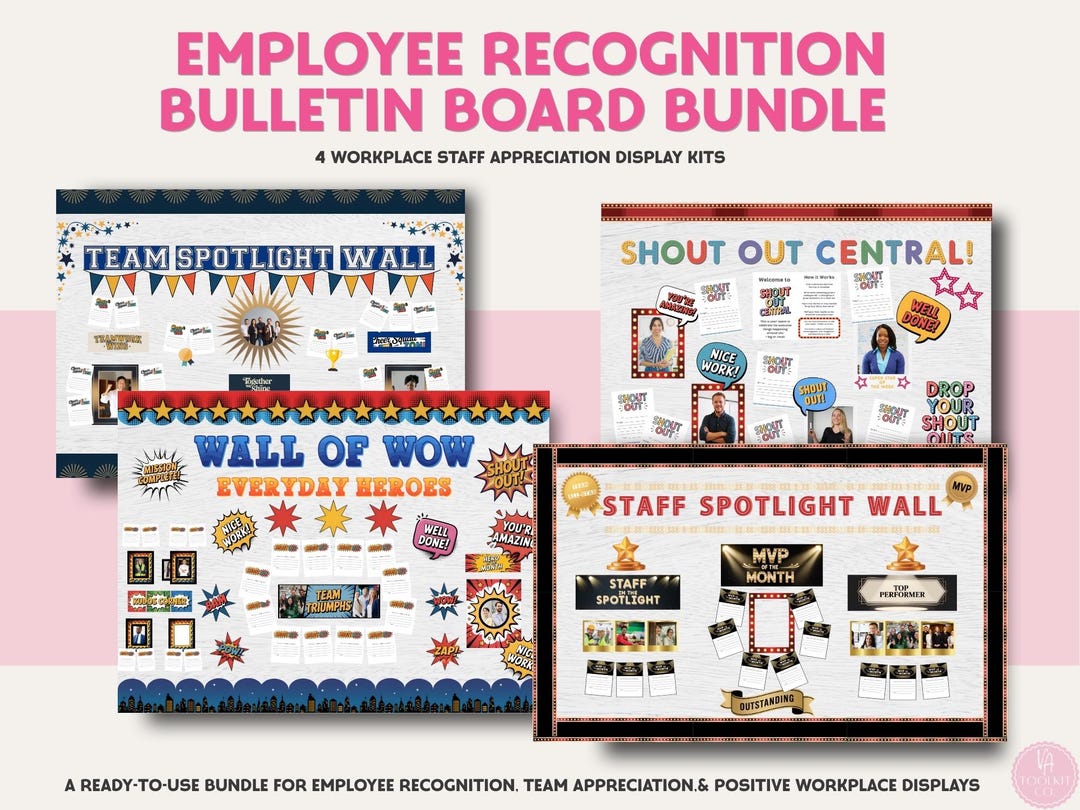 Employee Recognition Bulletin Board Bundle | Staff Appreciation Display ...