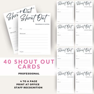 Staff Shout Out Cards - Employee Engagement - Printable Templates ...
