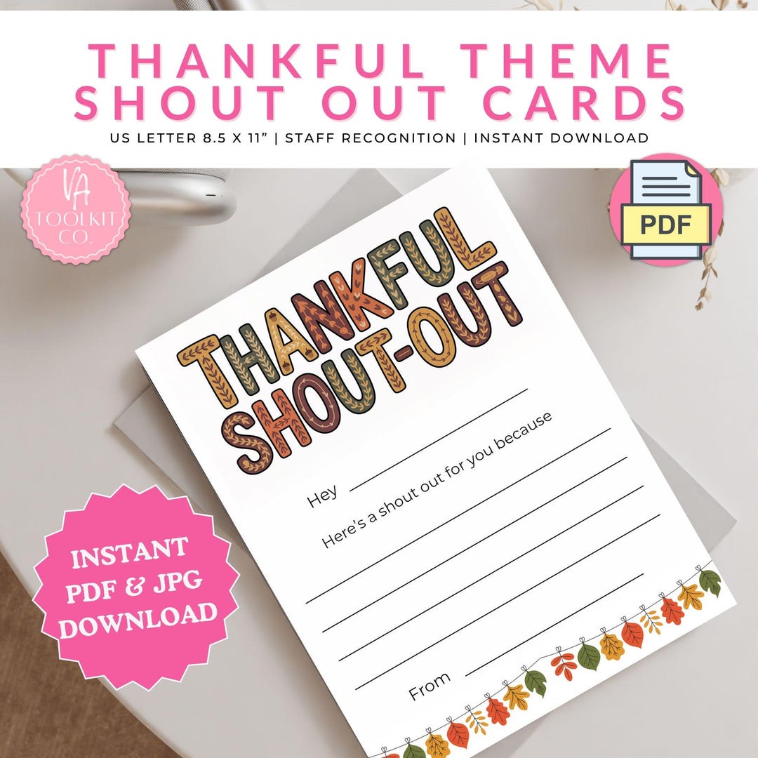 Staff Shout Out - Employee Engagement - Printable Templates - Kindness ...