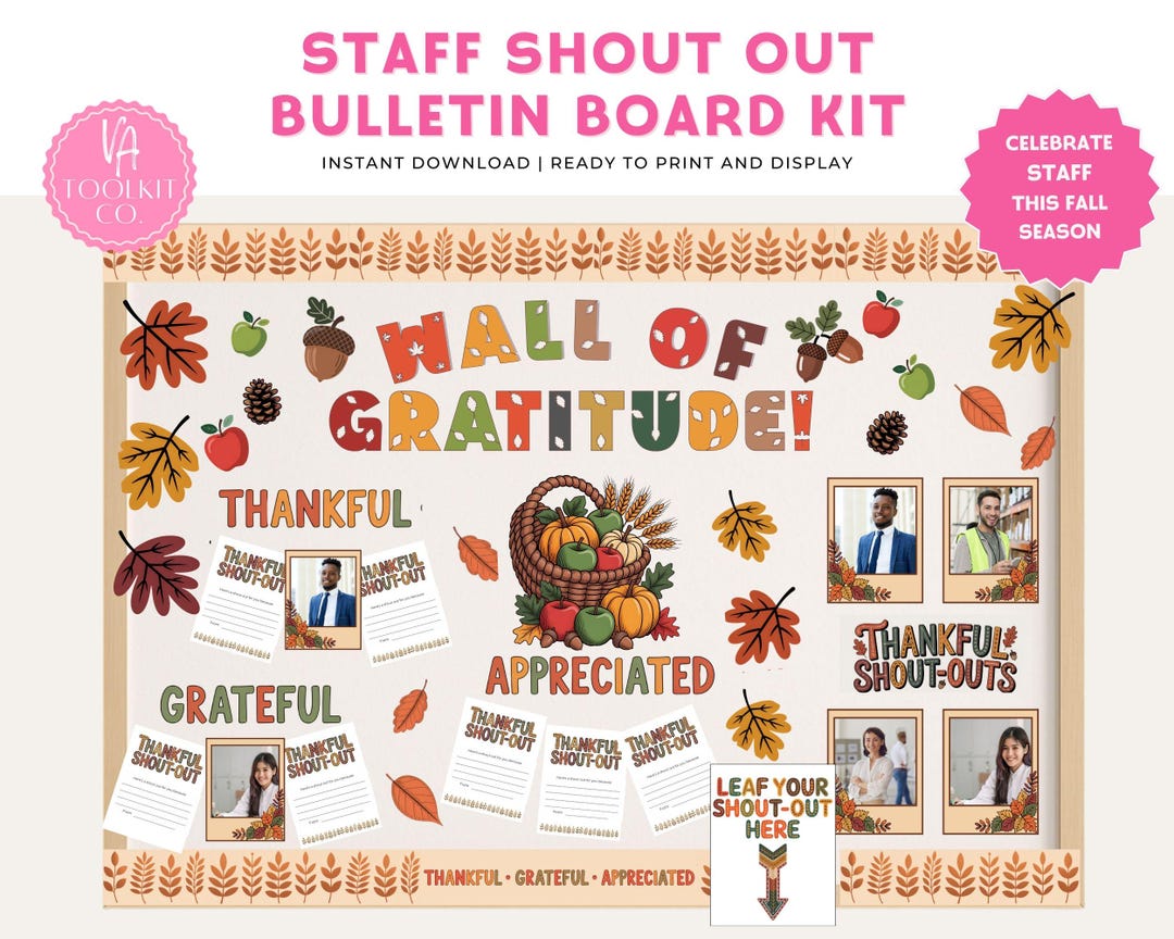 Staff Shout Out Board, Employee Recognition Kit, Staff Appreciation ...