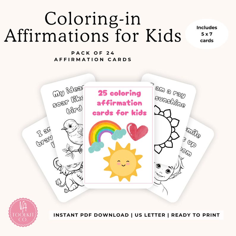 Kids Affirmation Coloring Pages | Positive Printable Activities for ...