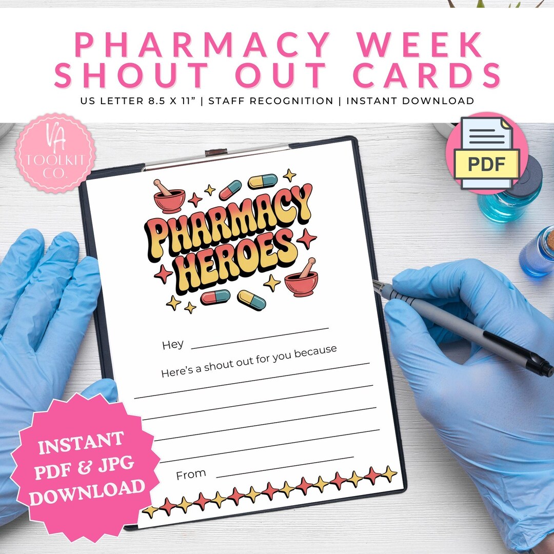 Staff Shout Out Template, Pharmacy Week, Employee Recognition Printable ...