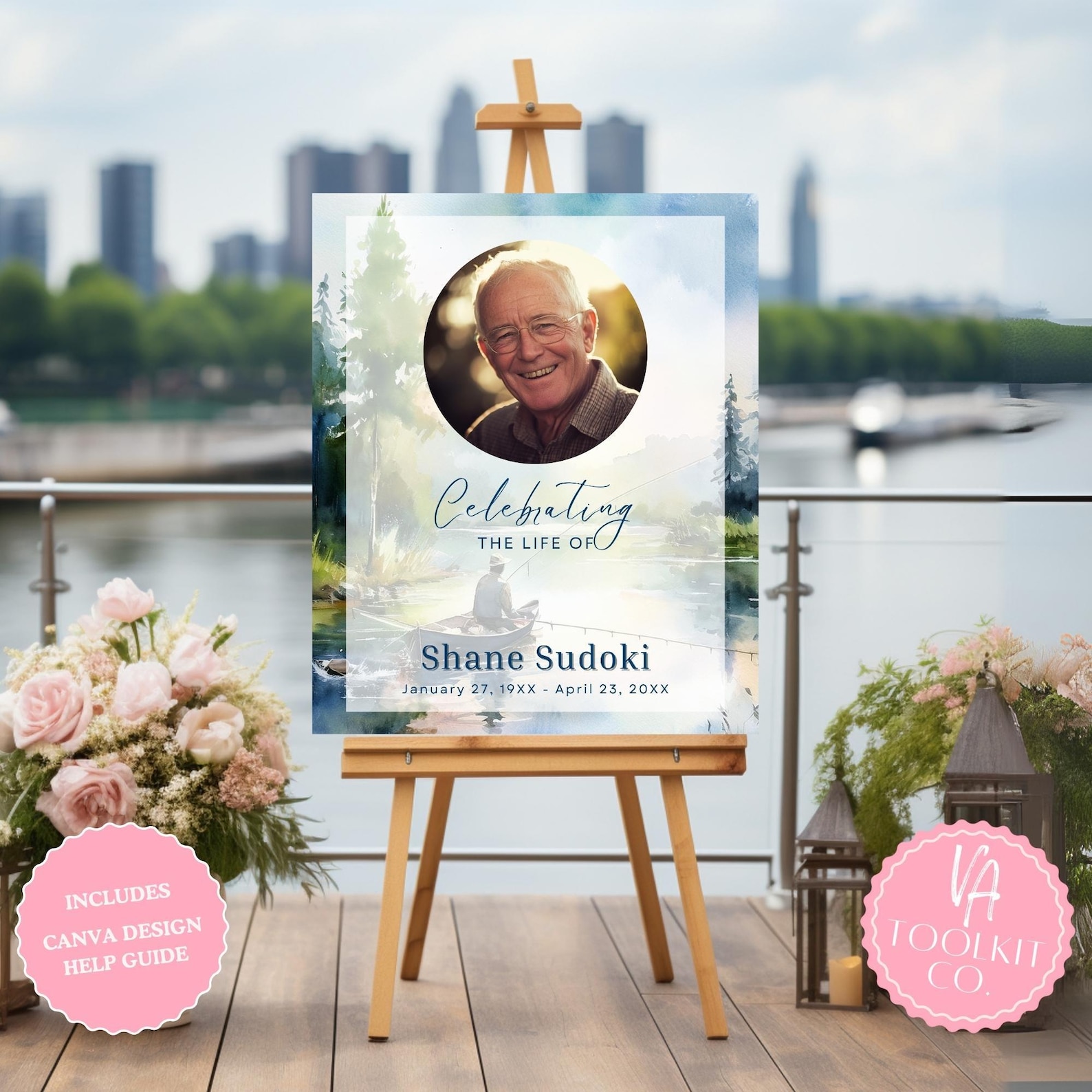 Fishing Memorial Welcome Sign - Celebration Life Decor - Personalized ...