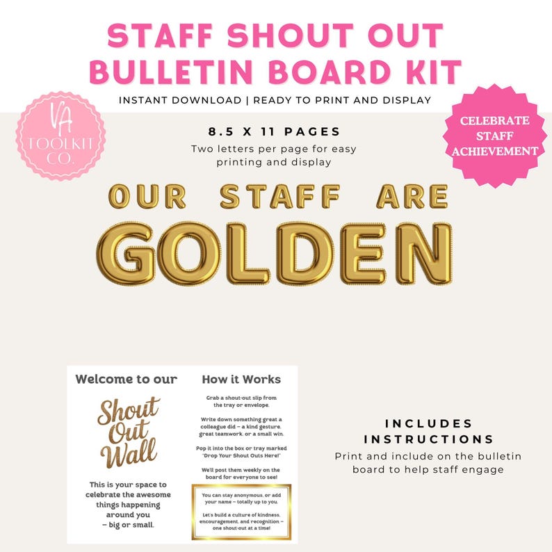 Staff Shoutout Bulletin Board, Employee Appreciation Kit, Positive Team ...