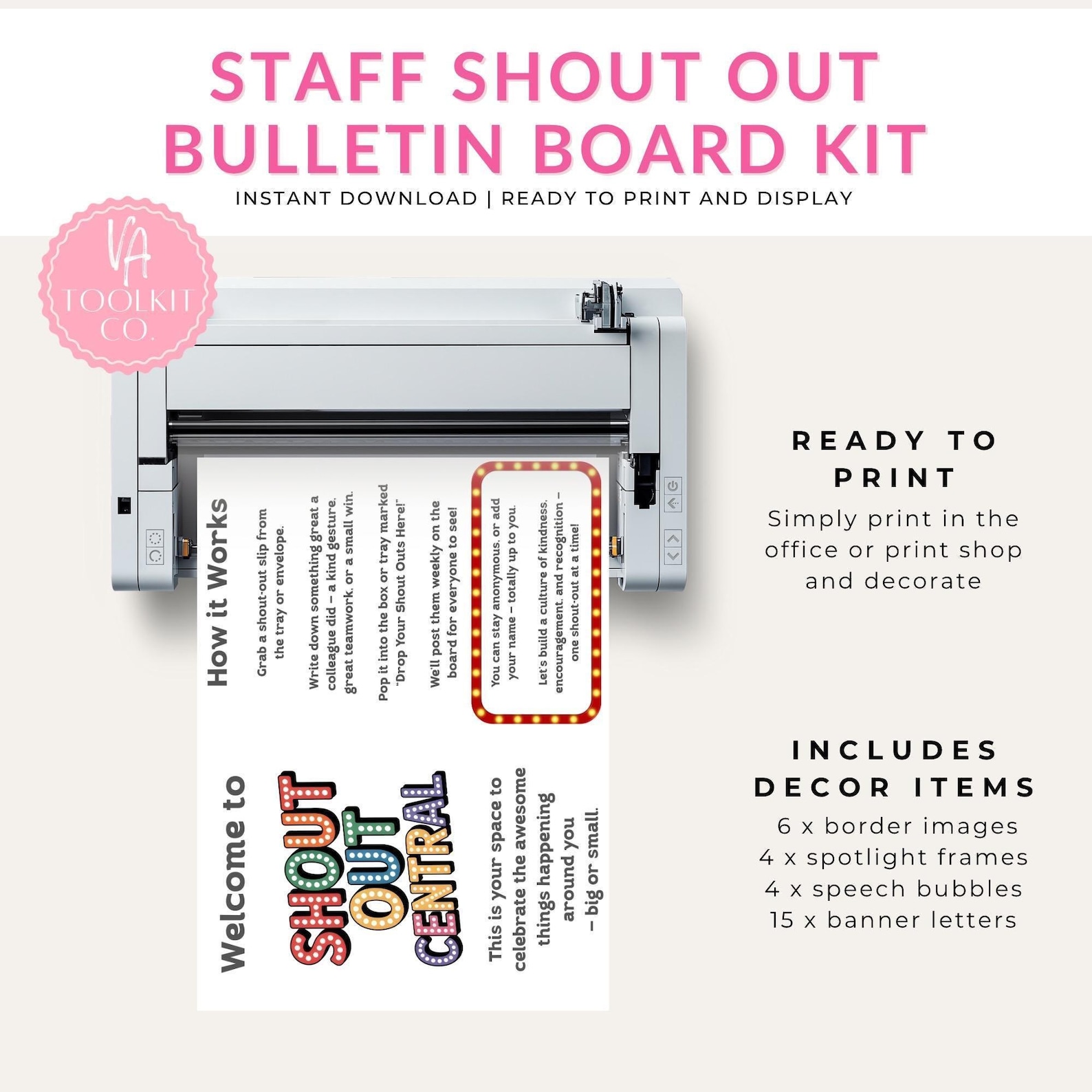 Employee Recognition Bulletin Board – Staff Shout Out Appreciation ...