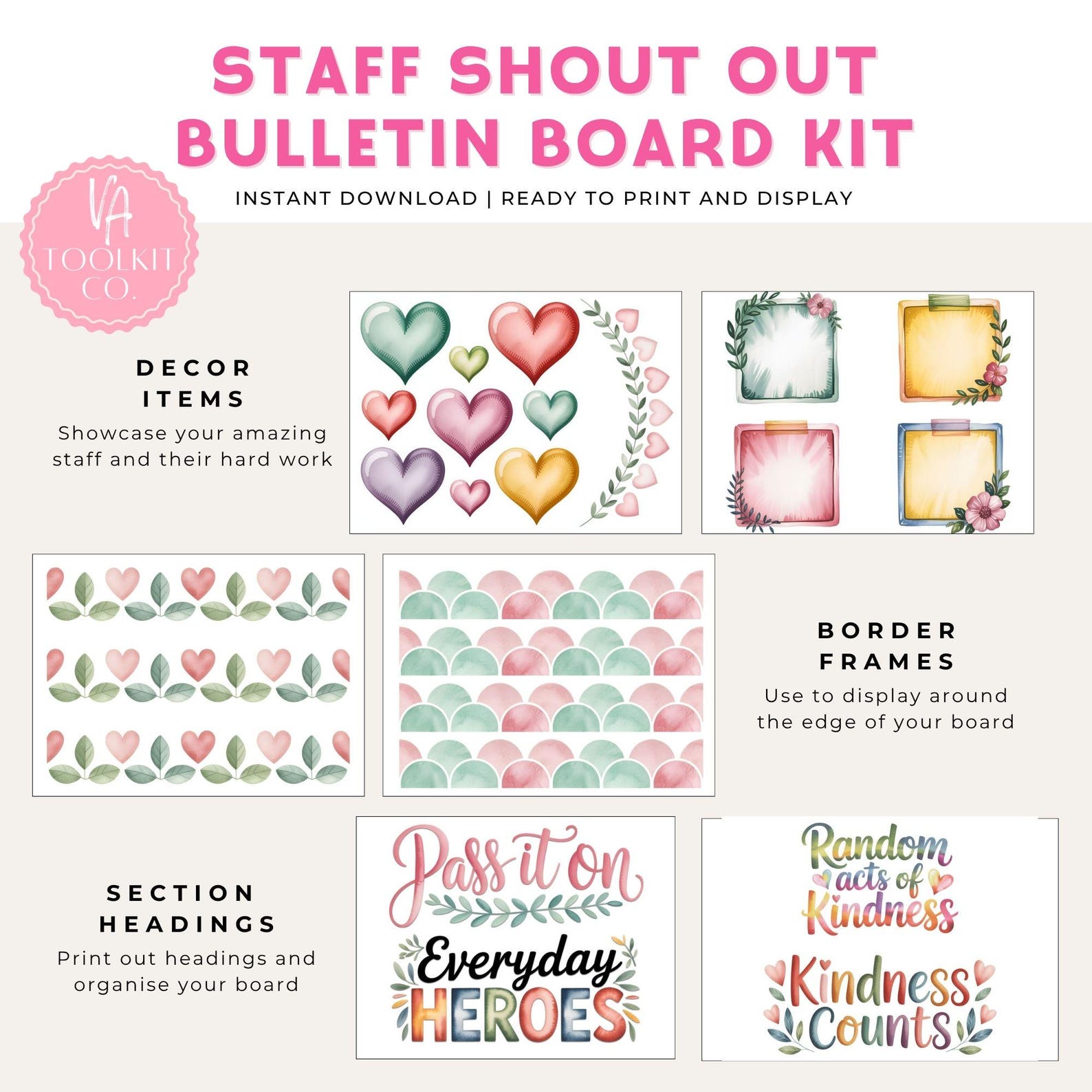 Staff Shout Out Bulletin Board Kit | Employee Recognition Board ...