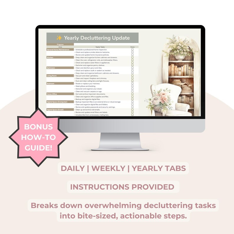 Cleaning Checklist Spreadsheet | Google Sheets | Declutter Planner ...